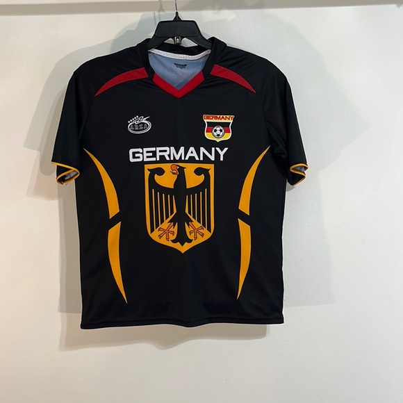 Shirts | Arza Germany Mens Football Soccer Jersey Short Sleeve Black ...